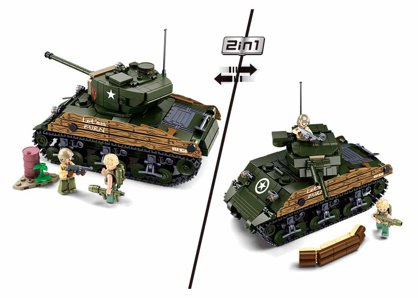 B1110 WW2 M4A3 MEDIUM TANK 715 PCS C12 – Sluban Australia